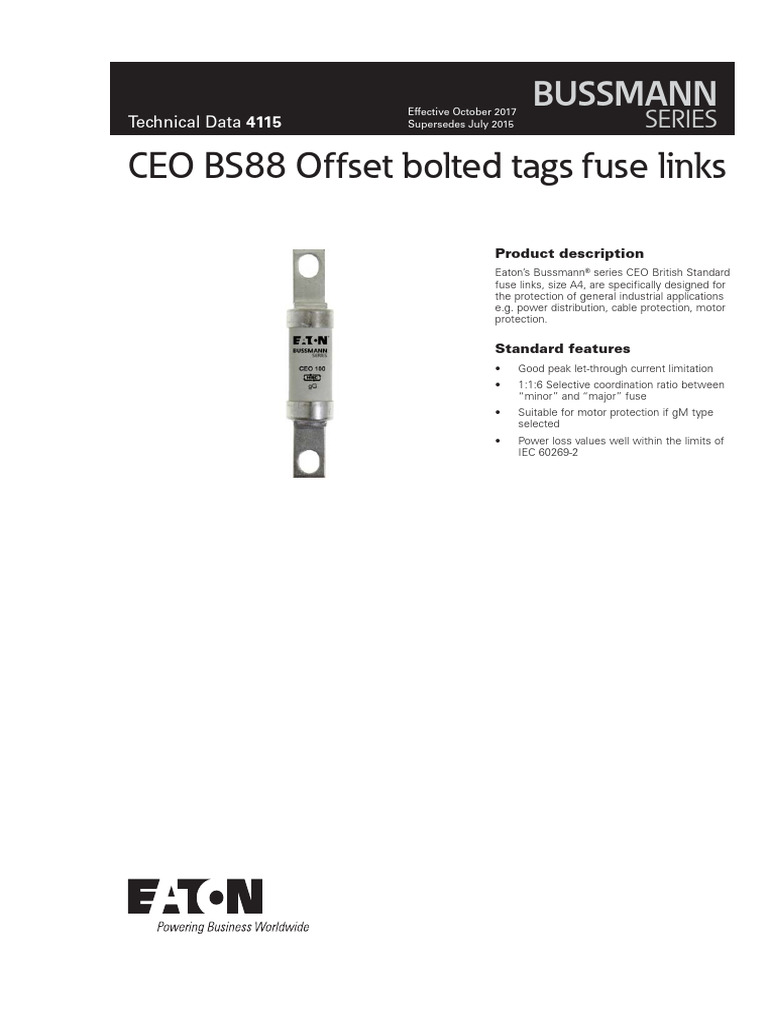 Eaton Bussmann Ceo Fuses Datasheet 4115 en Uk | Download Free PDF ...