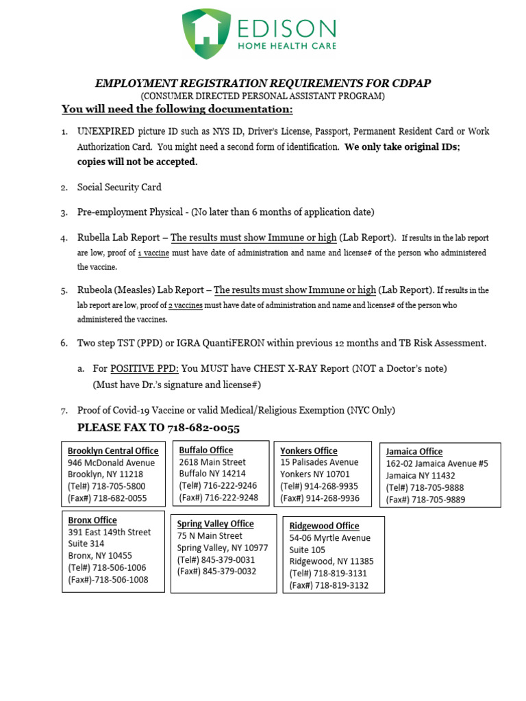 Employment Registration Requirements For Cdpap: You Will Need The ...