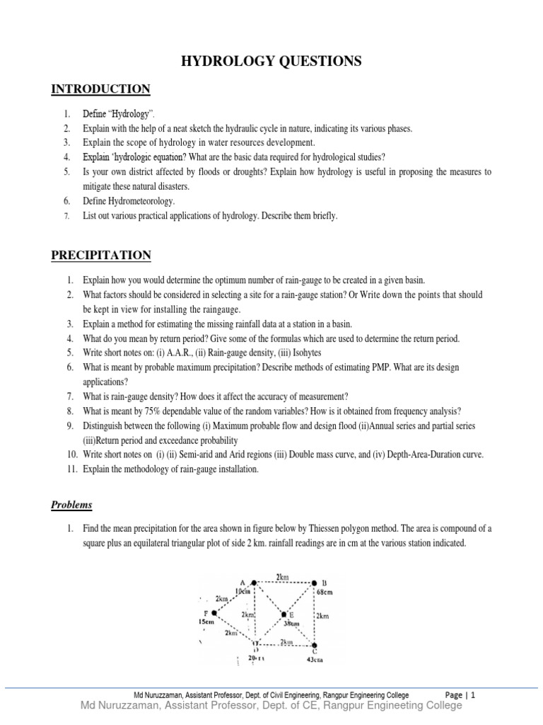 Hydrology Lectures | Download Free PDF | Hydrology | Drainage Basin