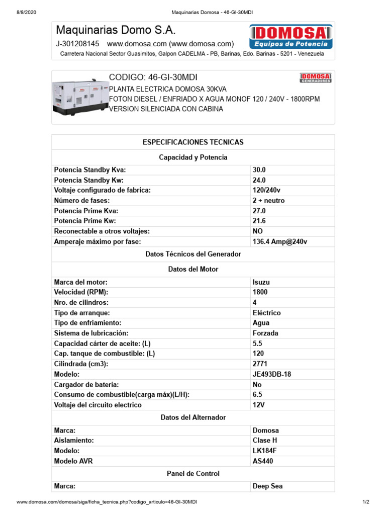 Maquinarias Domosa - 46-GI-30MDI (1) | PDF | Vehículos | Vehículo de motor