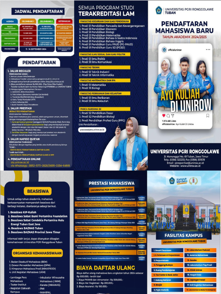 Brosur Pendaftaran Unirow 2024 | PDF