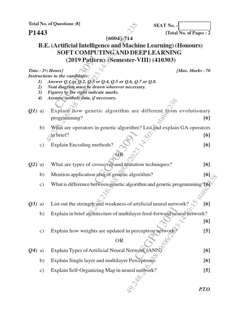 Endsem 1 | PDF | Deep Learning | Artificial Neural Network