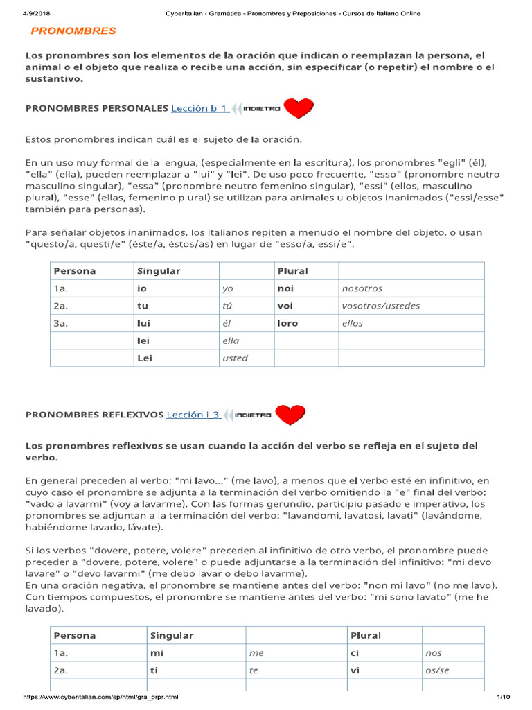 Pronombres en Objeto Indirecto y Directo | PDF