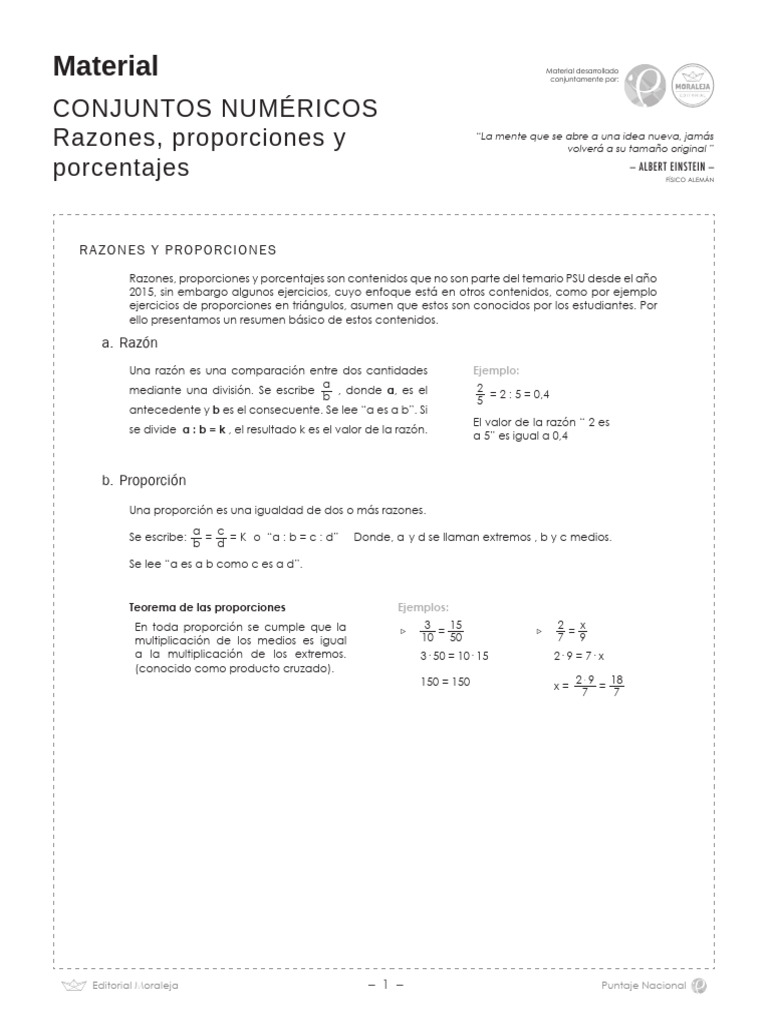 9-Números Reales - Razones, Proporciones y Porcentajes | PDF ...