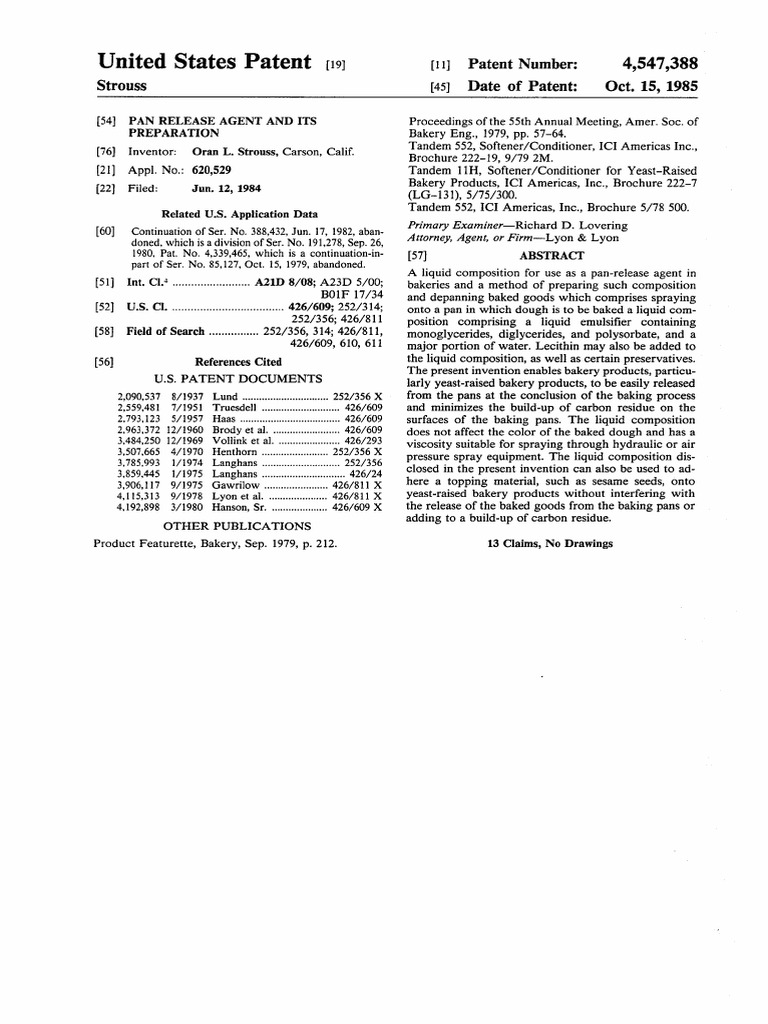 Pan Release Agent | Download Free PDF | Liquids