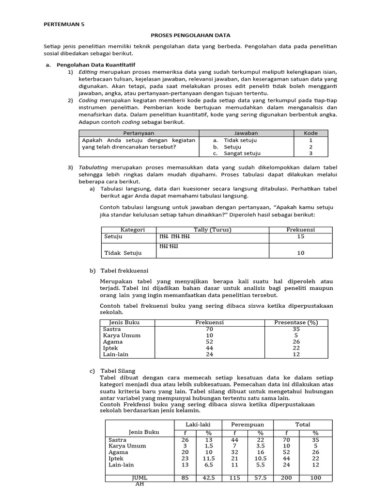 Pertemuan 5 (Proses Pengolahan Data) | PDF