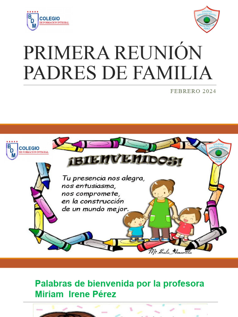 PREPRIMARIA Y Reunión Padres de Familia 2024 - Copia | PDF