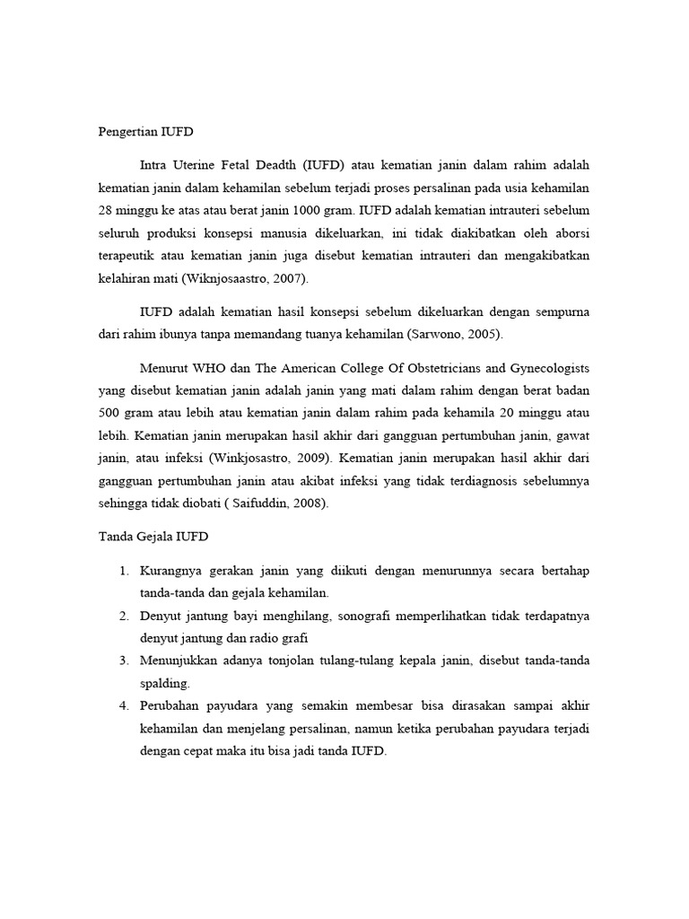 Pengertian Dan Tanda Gejalan IUFD | PDF