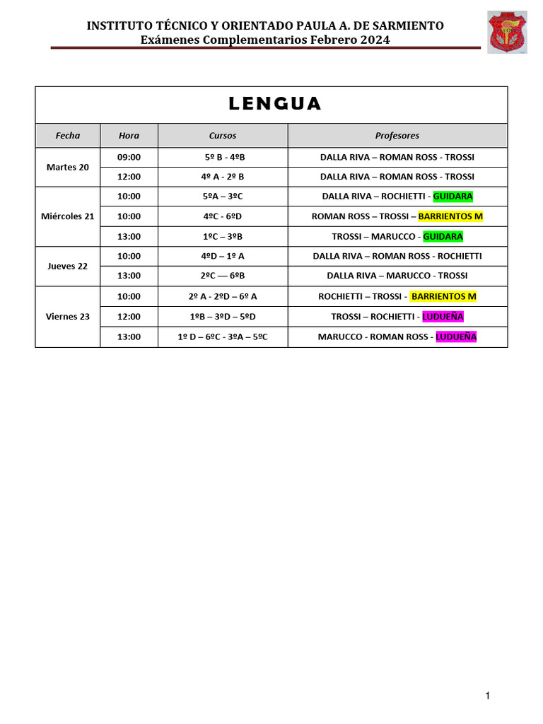 Complementarios Febrero 2024 | PDF
