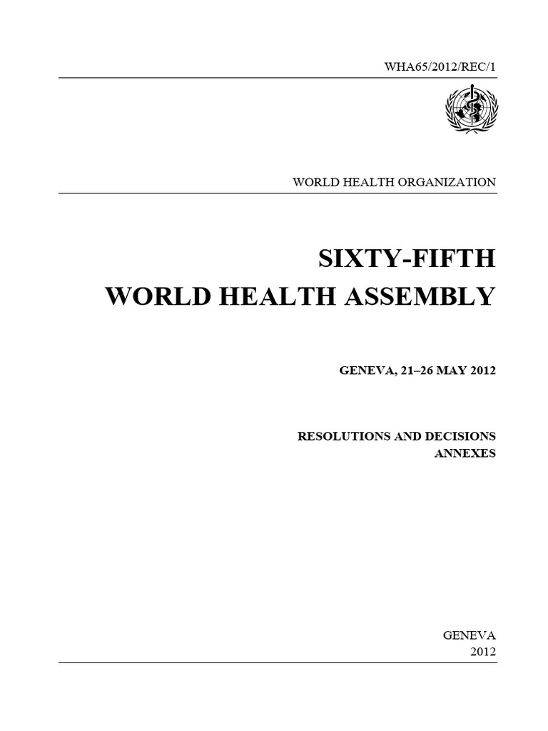 A65 REC1-en | PDF | Non Communicable Disease | World Health Organization