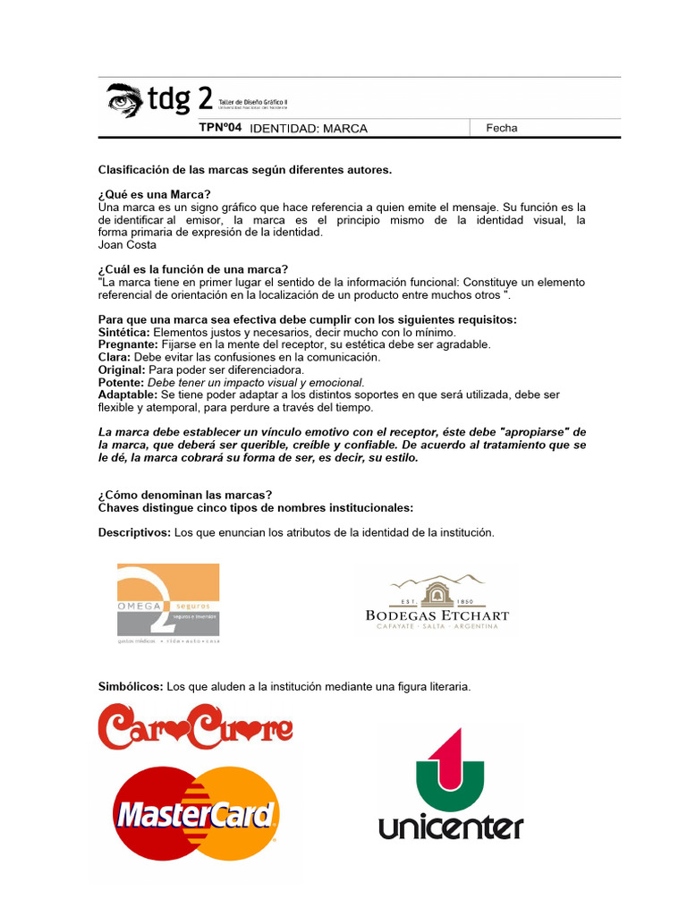 Clasificacion Marca - Norberto Chaves | PDF | Marca | Comunicación