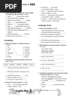 English Plus 2 Unit 1 Standard Test A | PDF