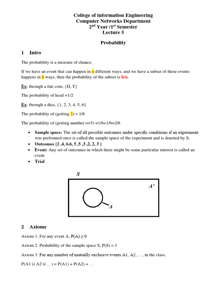 Lec 5 Probability | PDF | Probability | Mathematics