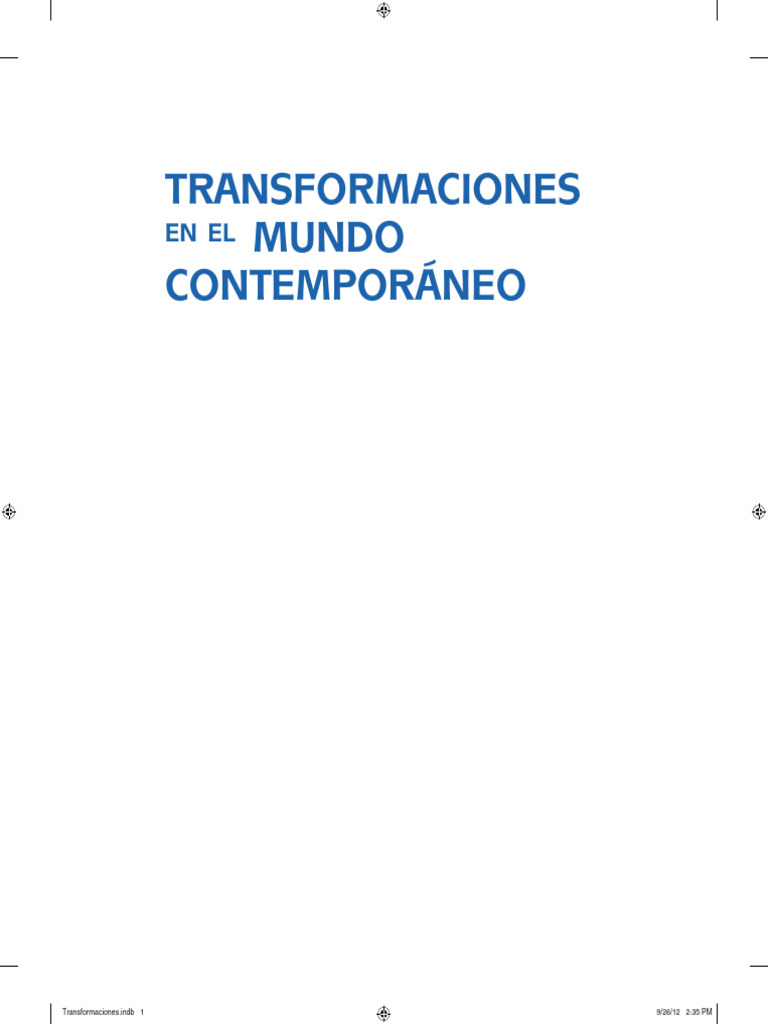Libro 11 Transformaciones en El Mundo Contemporaneo Final | PDF | Aprendizaje