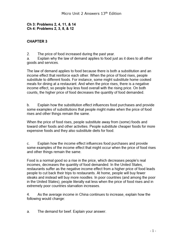 Micro Unit 2 Answers 13th Edition Pdf Demand Elasticity Economics