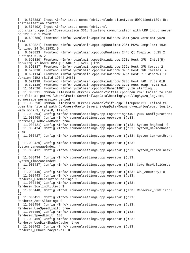 Yuzu Log - Txt.old | Download Free PDF | Software Engineering | Computer Science