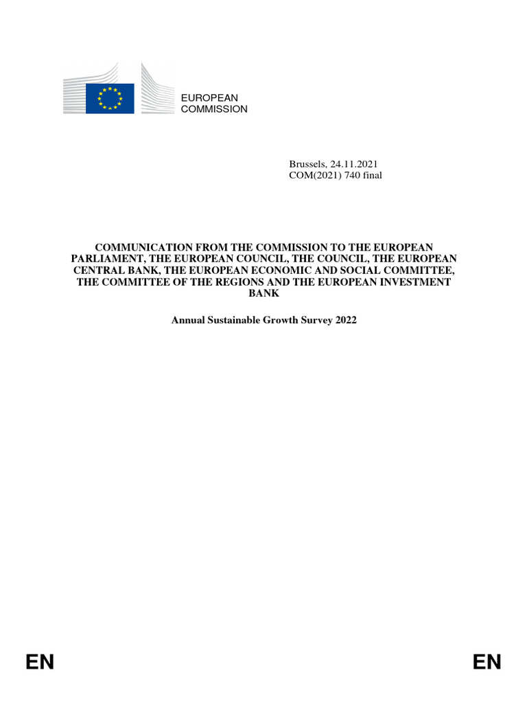 Annual Sustainable Growth Survey 2022 | PDF | European Union | Sustainability