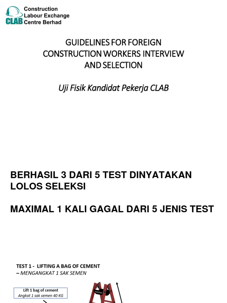 5 Jenis Uji Fisik Clab | PDF