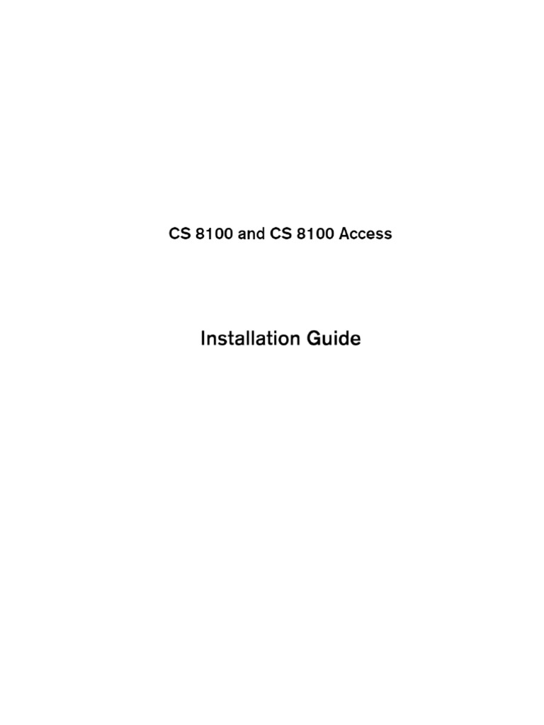 CS8100 Install Guide - Manualzz | PDF