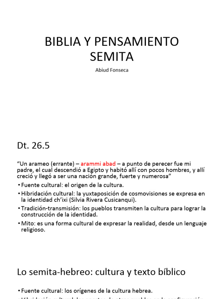 Biblia y Pensamiento Semita via Positiva | PDF | Cerca del este ...