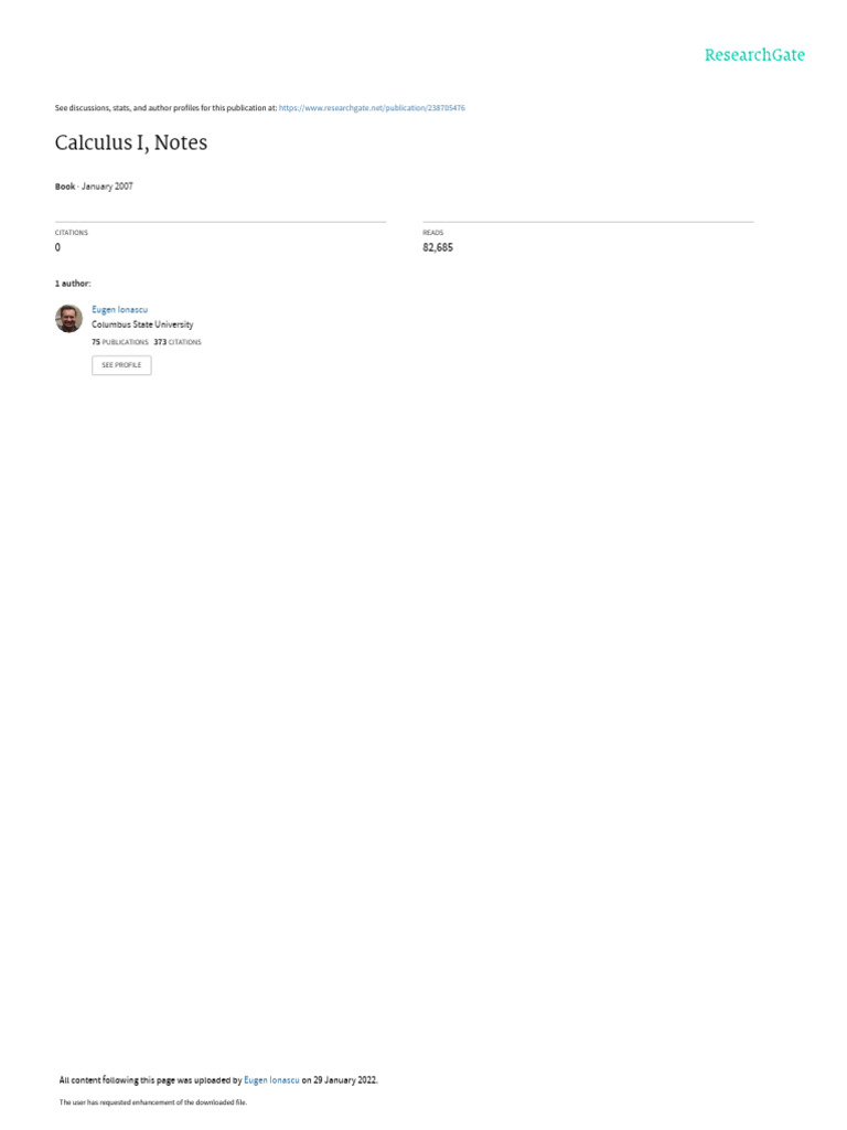 Calculus i Notes | PDF | Function (Mathematics) | Limit (Mathematics)