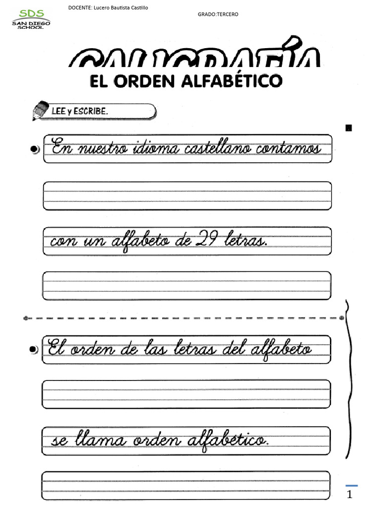 Caligrafía - Tercero | PDF
