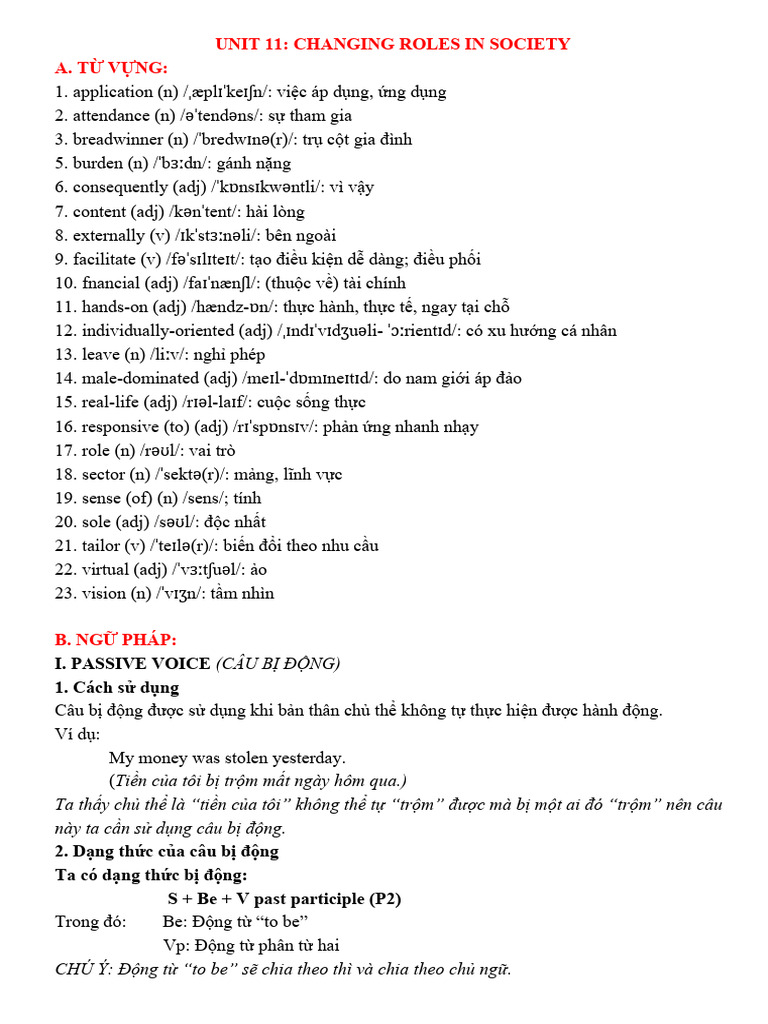 Bài Tập Anh 9 Theo Unit E9 UNIT 11 | PDF