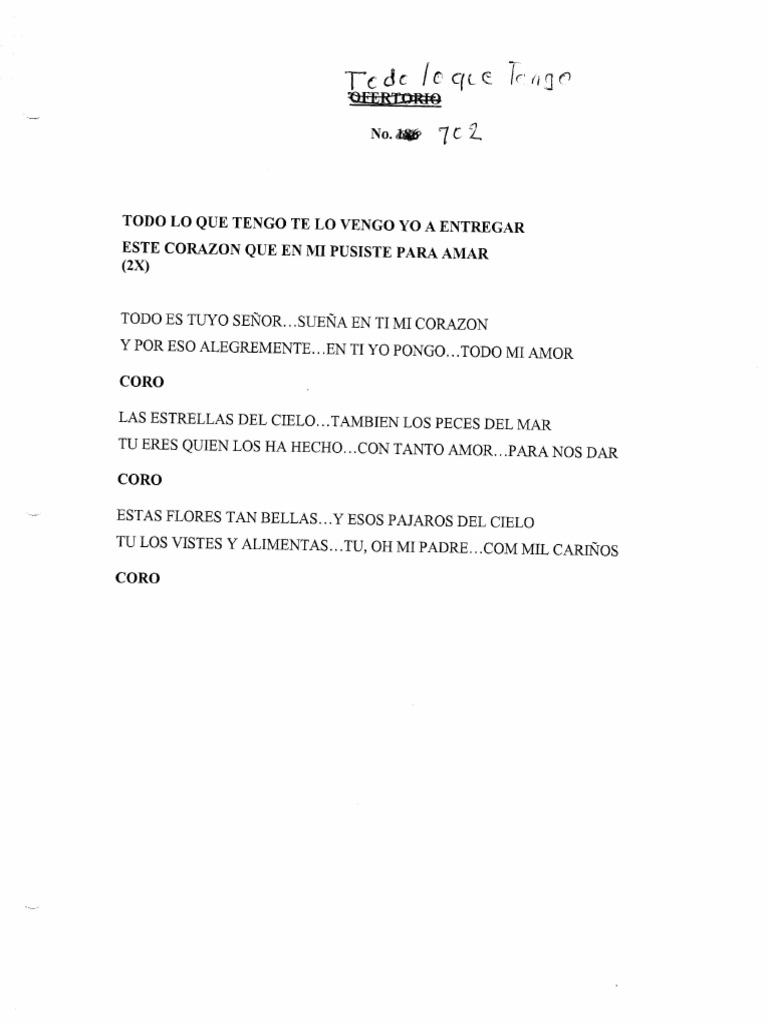 Todo Lo Que Tengo | PDF