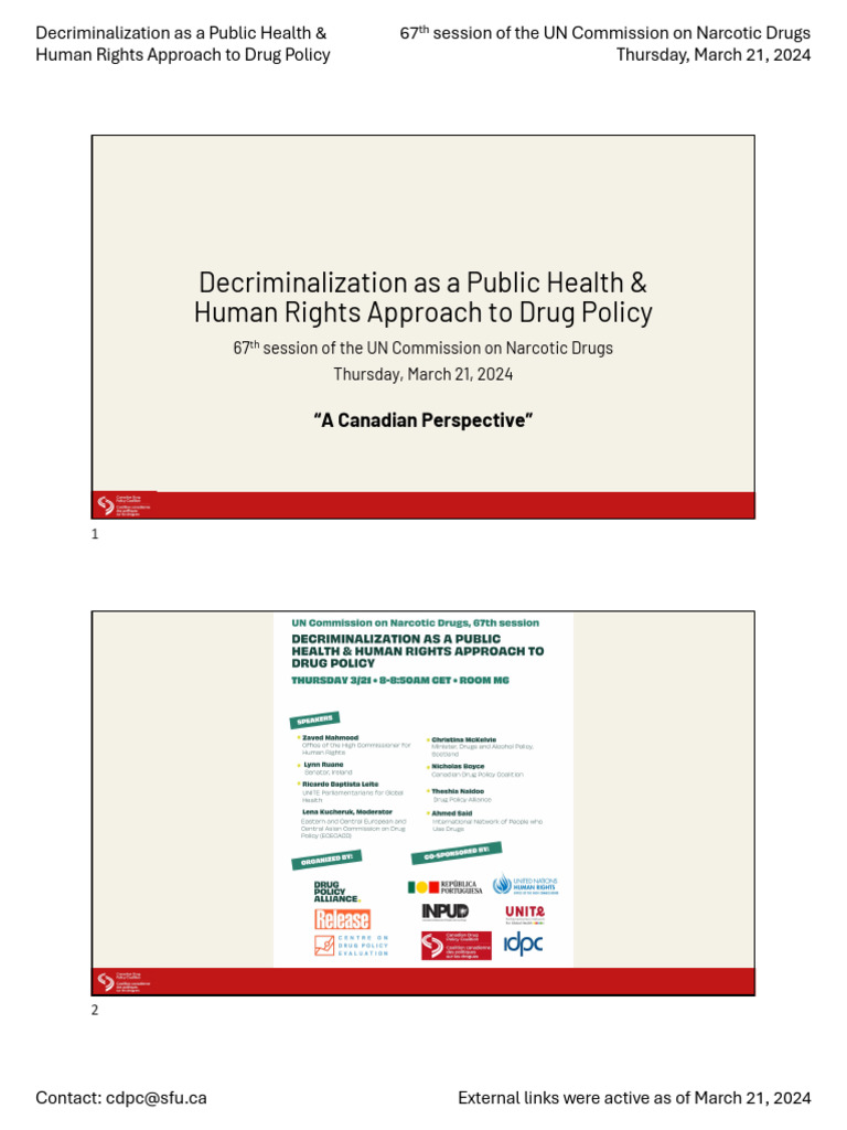 Commission On Narcotic Drugs 67 - March 2024: Presentation Slides ...