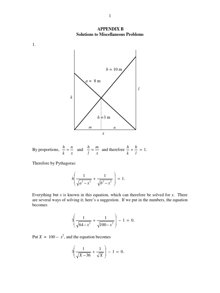 Appendix B. Solutions To Miscellaneous Problems | PDF