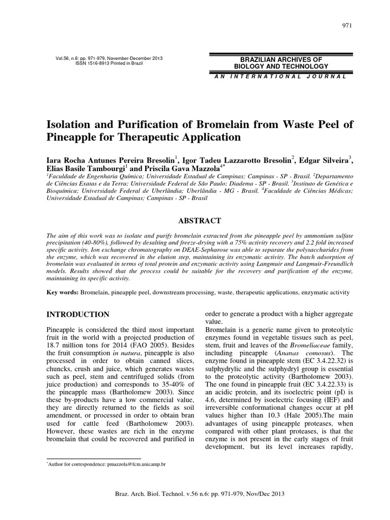 Purification of Bromelain | PDF | Protein Purification | Chemistry