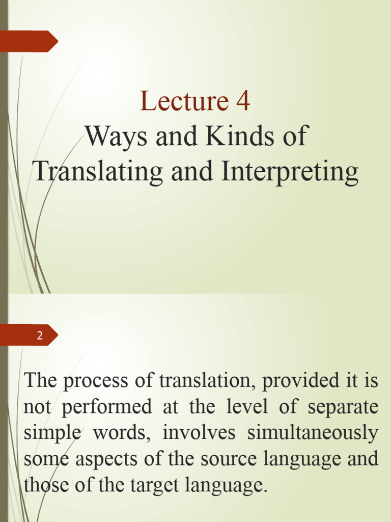 Translation and Interpreting Methods | PDF | Translations | Word