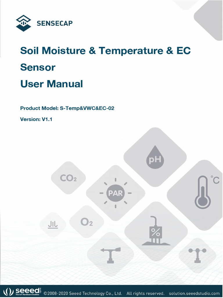 Soil Moisture&Temperature&EC Sensor User Manual-S-Temp&VWC&EC-02 | PDF | Soil