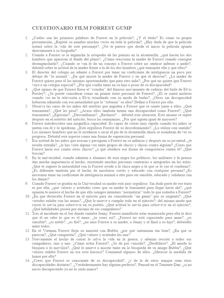 FORREST GUMP-CUEST. | PDF | Elvis Presley