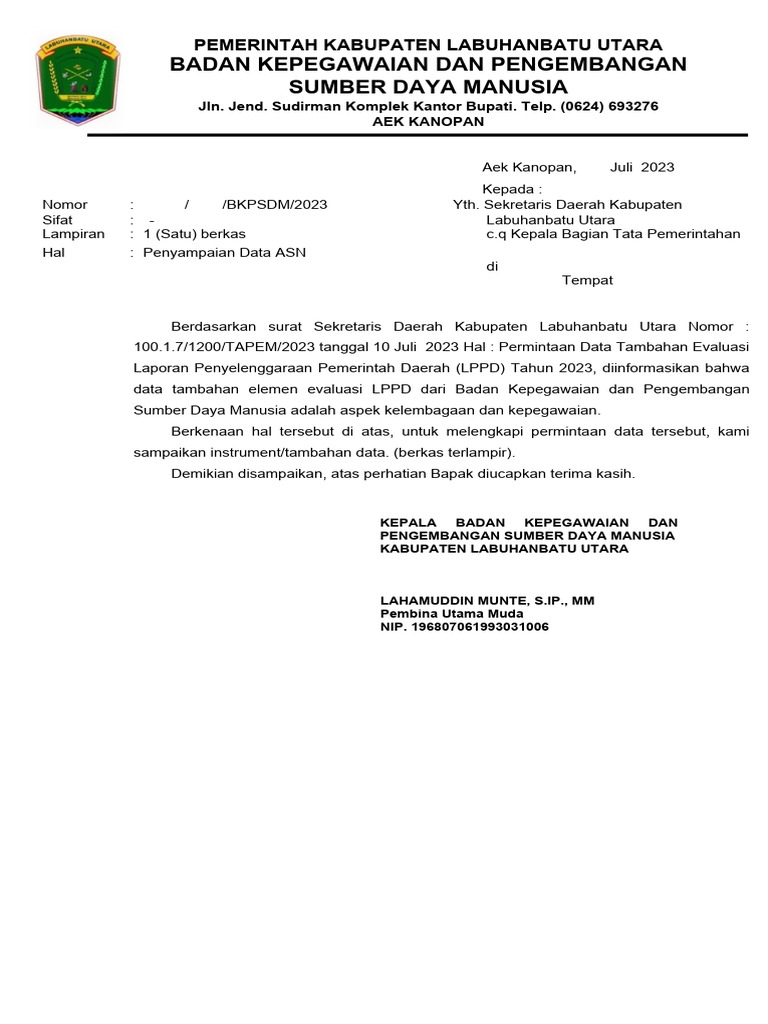 Permintaan Data LPPD | PDF