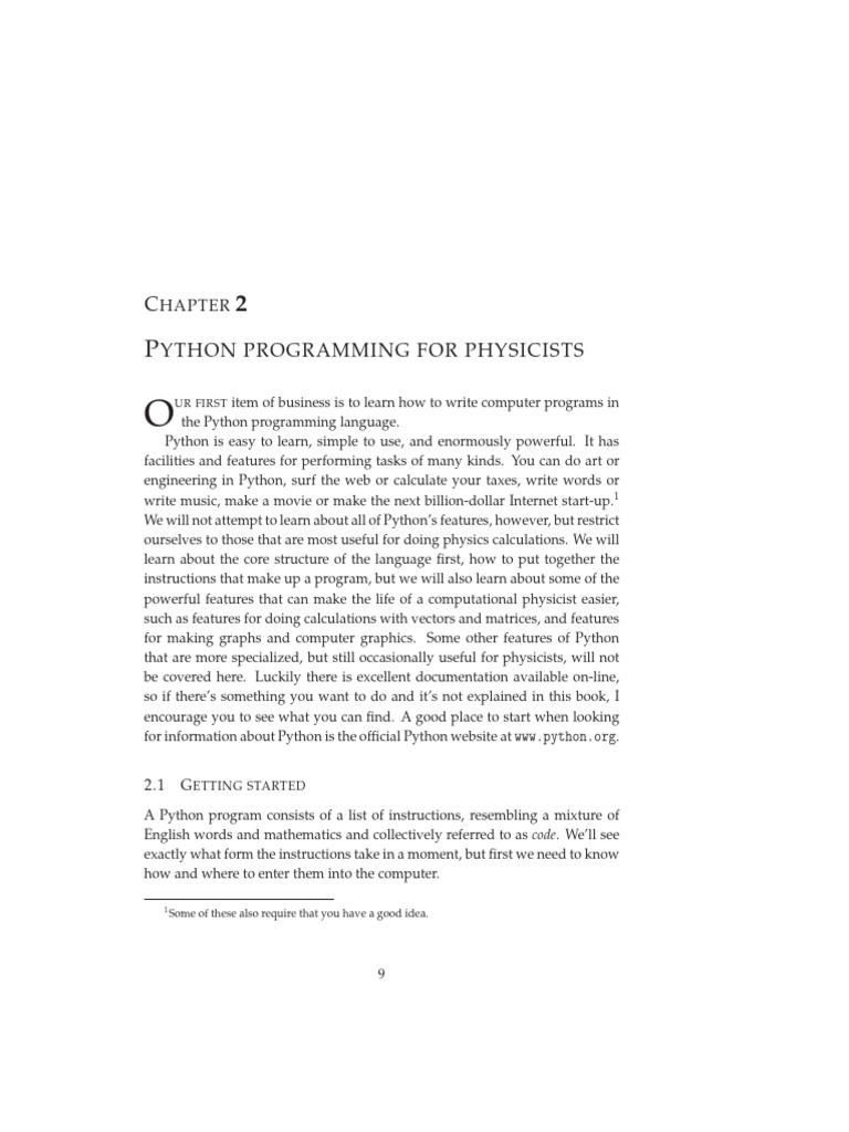 Handout I - Python Programming For Physicists | PDF | Variable ... Handout I - Python Programming For Physicists | PDF | Variable ...
