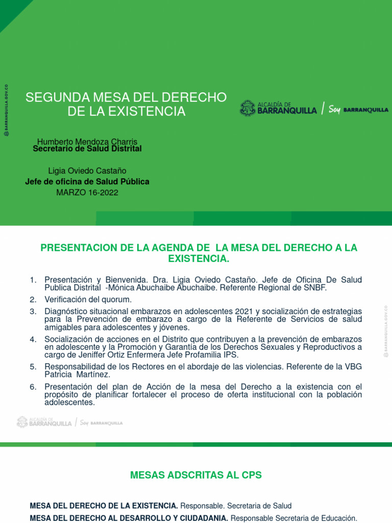 Segunda Mesa Del Derecho de La Existencia Prevencion de Embarazos 2021 | PDF | Adolescencia ...