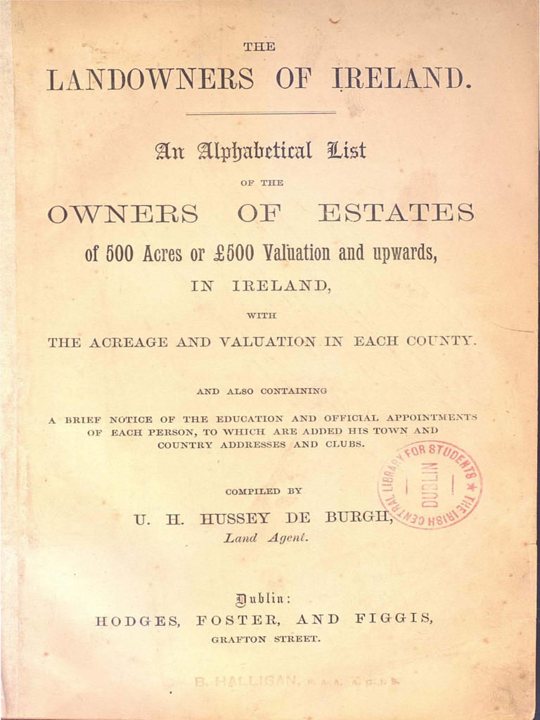 The Landowners of Ireland Burgh | PDF | Titles Of Nobility | Nobility ...