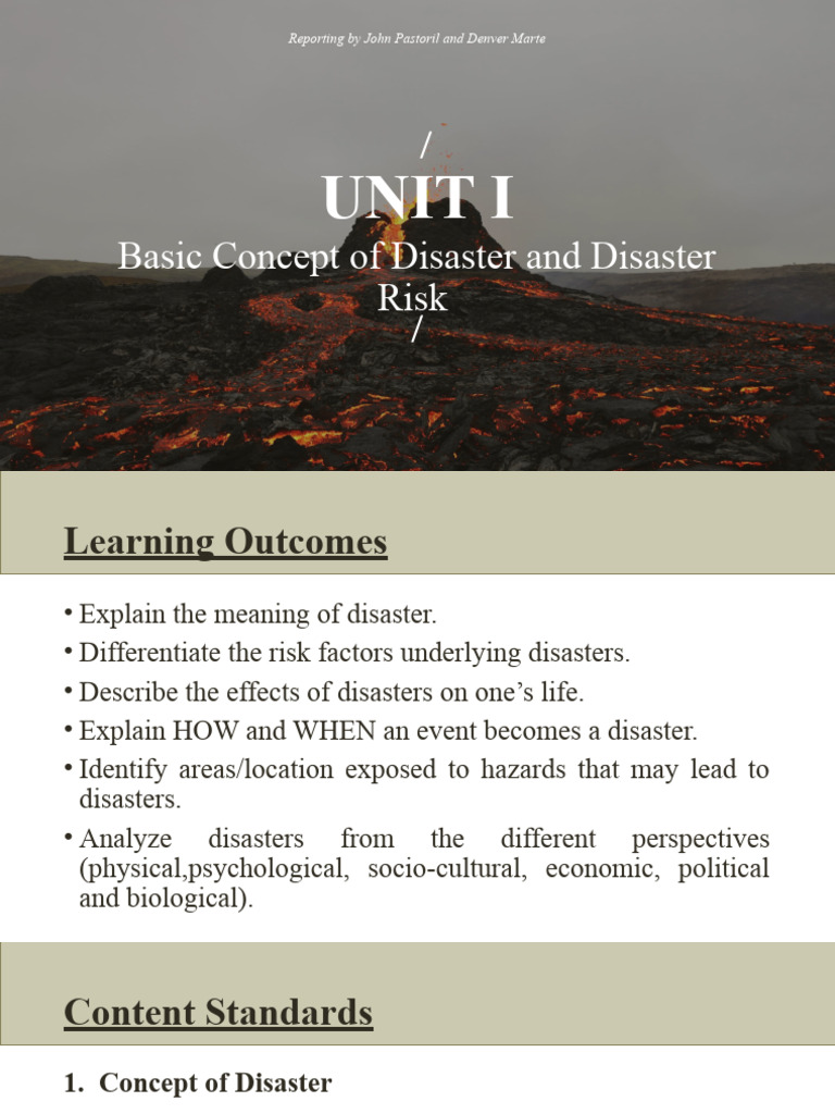 Basic Concept of Disaster and Disaster Risk | PDF | Natural Disasters ...