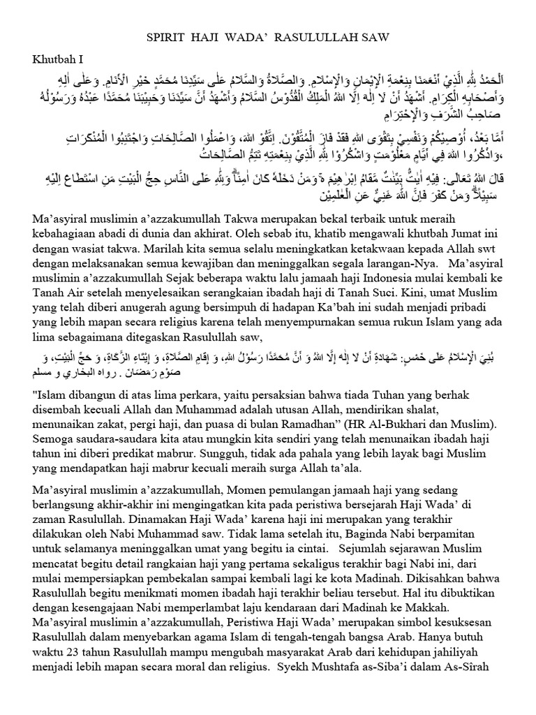 Spirit Haji Wada' Rasulullah Saw | PDF | Kajian Bahasa Asing