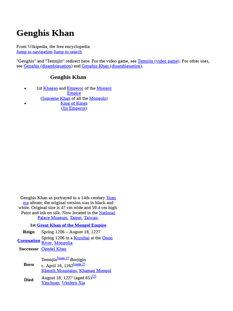 Genghis_Khan | PDF | Genghis Khan | Mongols
