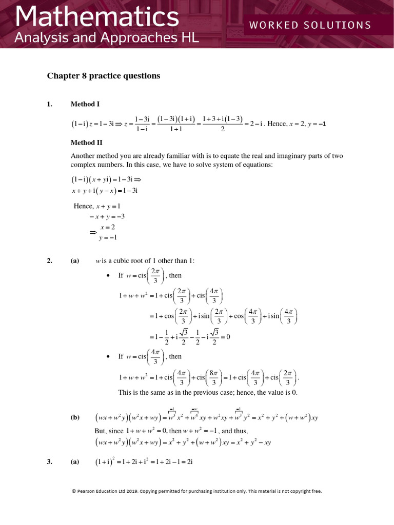 Complex Numbers Review WORKED SOLUTIONS | PDF | Mathematics ...