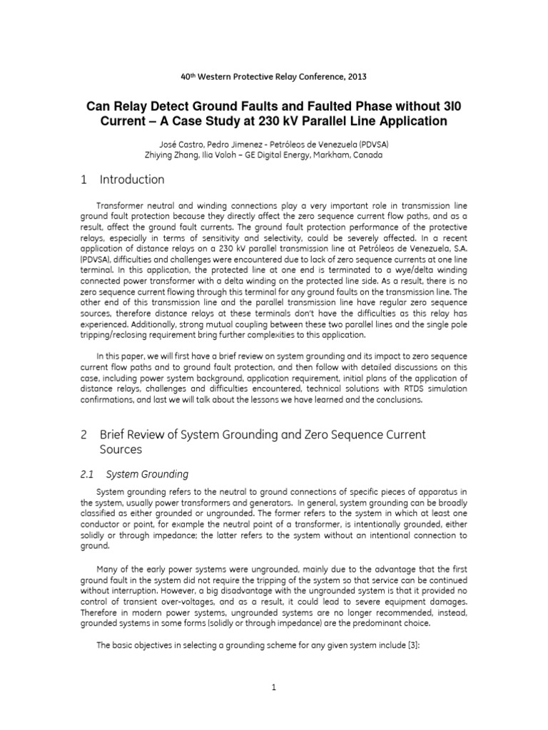 Can Relay Detect Ground Faults and Faulted Phase Without 3I0 Current ...