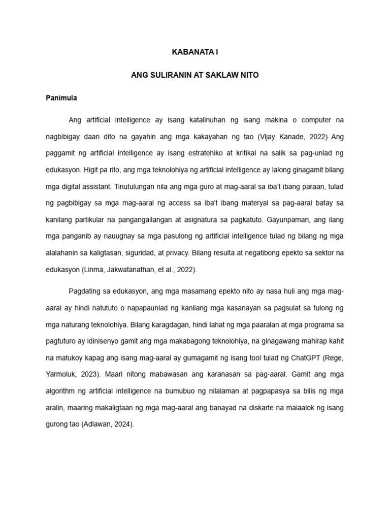 Epekto NG Artificial Intelligence MANUSCRIPT REMATCH | PDF