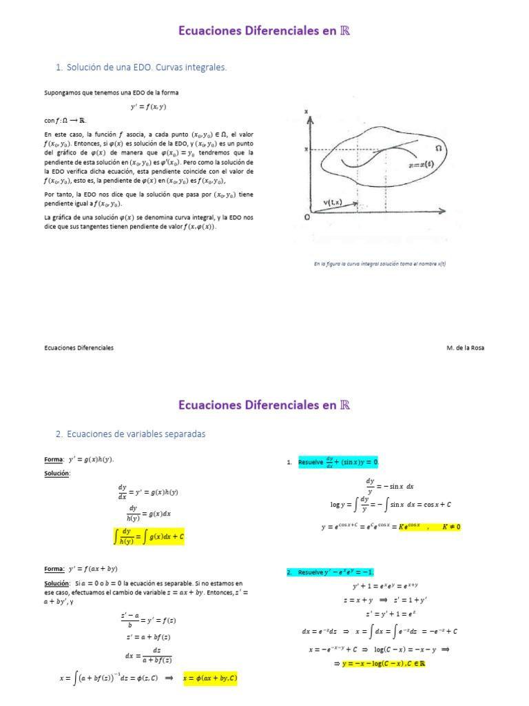 Solución de Una EDO | PDF | Ecuaciones | Pendiente