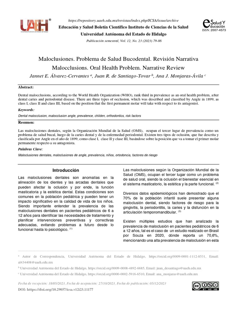 Manuscrito 74290 1 10 20231114 | PDF | Odontología | Ramas de Odontología