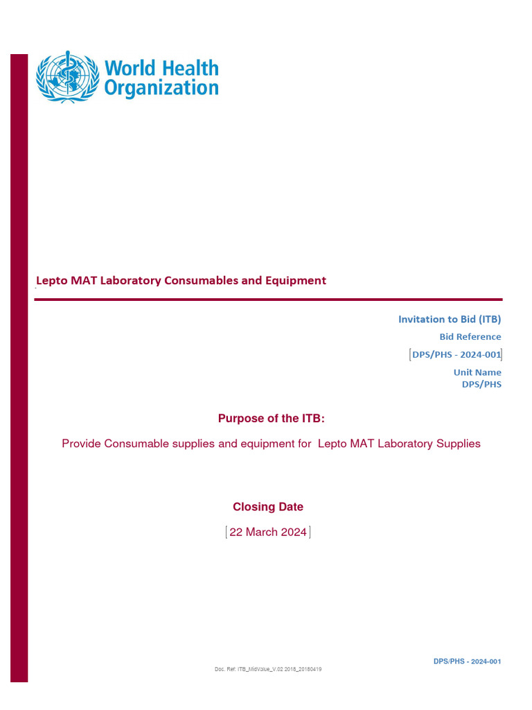 ITB Lepto MAT Laboratory Consumables and Equipment | PDF | Value Added ...