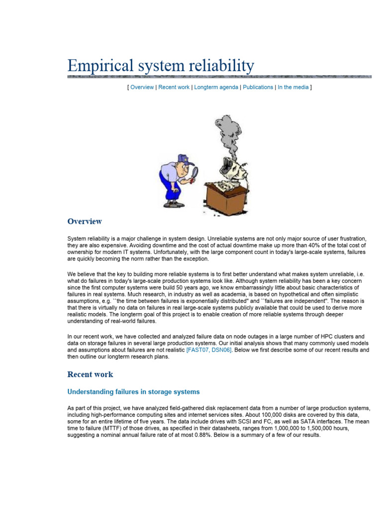 Empirical System Reliability | PDF | Computer Cluster | Reliability Engineering