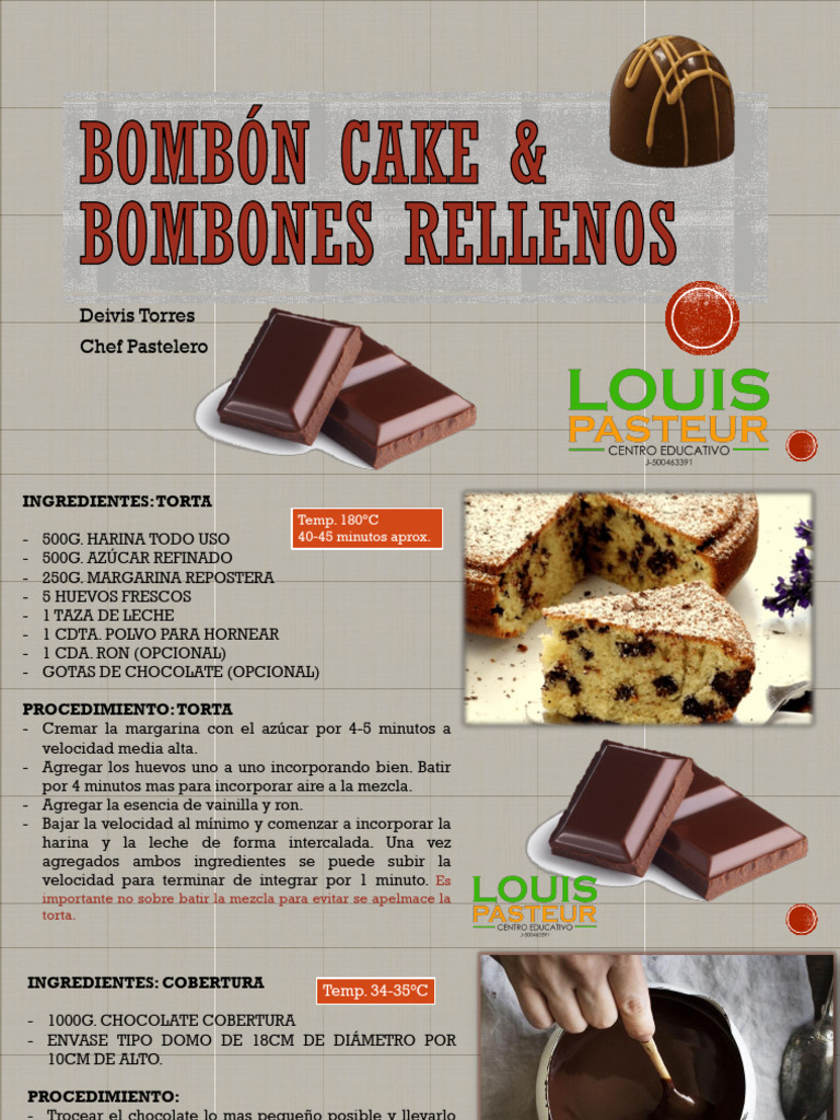 BOMBÓN CAKE | PDF | Chocolate | Confitería