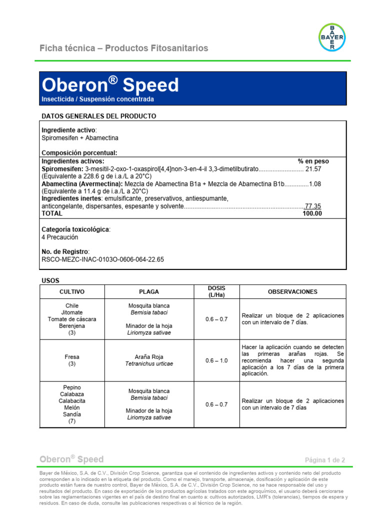 FT Oberon Speed | PDF